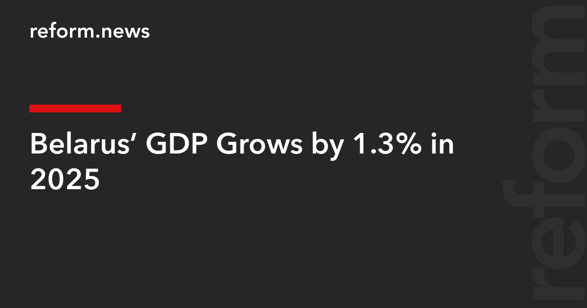 Belarus’ GDP Grows by 1.3% in 2025 – REFORM.news (formerly REFORM.by)